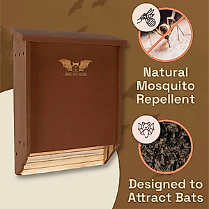 BIGBATBOX - Bat House for Outdoors - Clean Your Backyard from Mosquitoes - Wooden Bat House Kit - with Our Proven Bat Box Design, You are Almost Guaranteed to Attract Bats! WildYard
