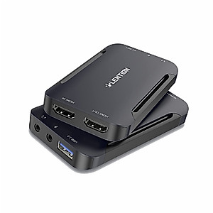 LENTION USB 3.0 HDMI Video Capture Card,1080p60 HD Video Streaming and Game Capturing, HDMI Passthrough, Work with OBS, Xbox, PS4, Switch for Live Broadcast, Gaming, and Recording(V90,Black)
