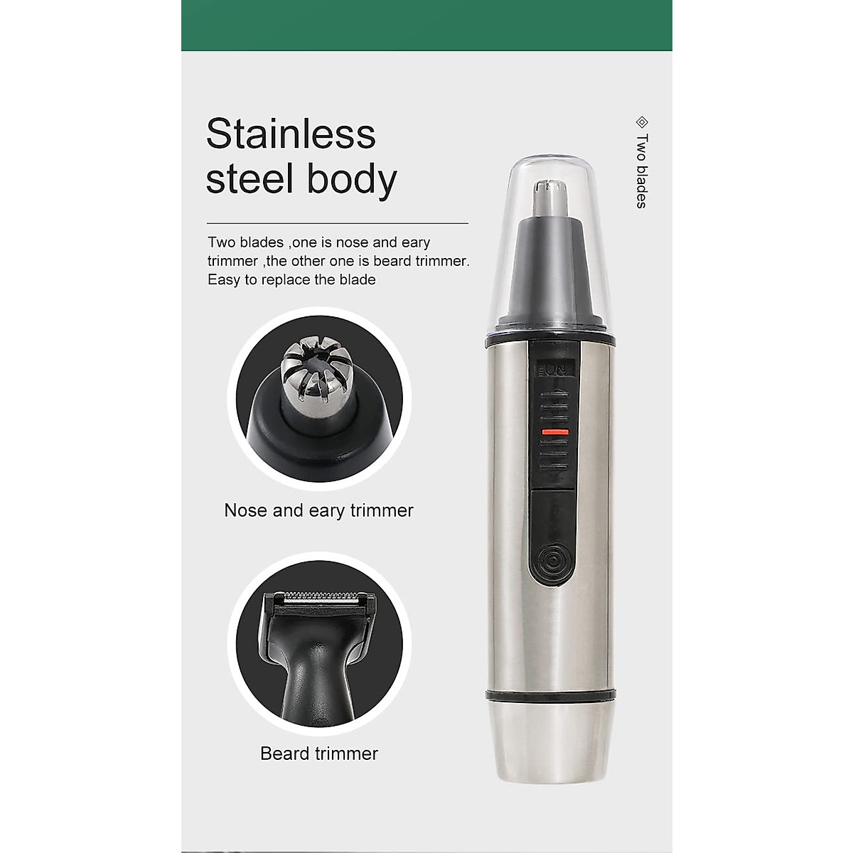 Ear Nose & Side Burn Trimmer - Stainless Steel Dual Edge Blades, 1.0 Count