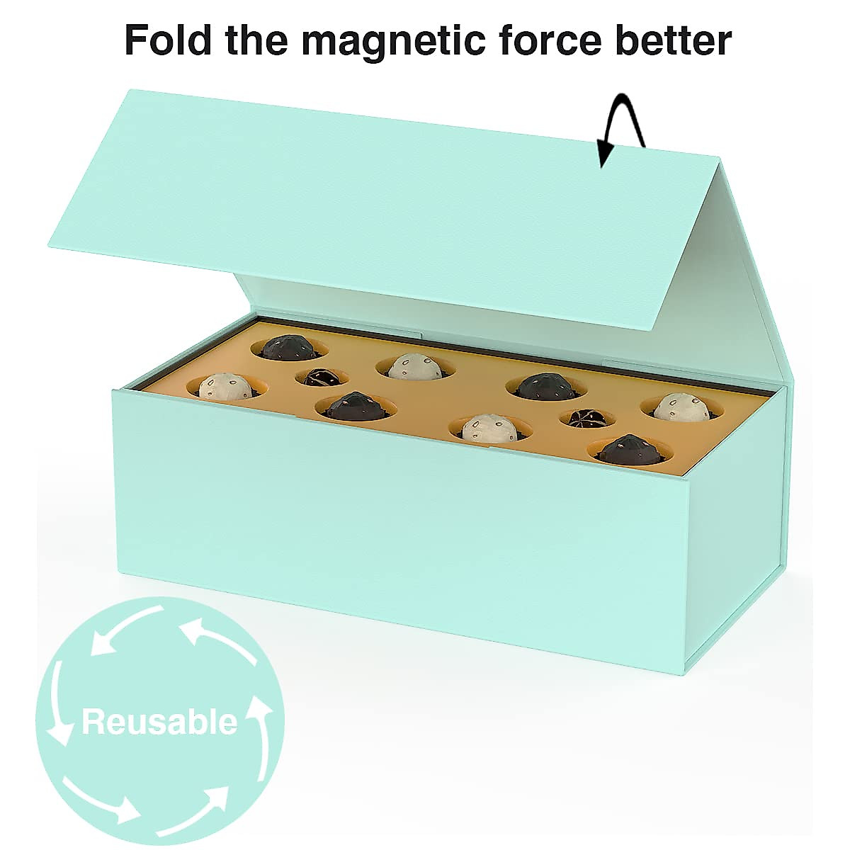 MONDEPAC Gift Box 12" x 6" x 4" with Magnetic Closure Lid Gift Box for Presents,Bridesmaid Gifts Box, Magnetic Gift Box for Gifts,Birthday Gift Box,Magnetic Gift Box for Wrapping Gifts (Tiffany)