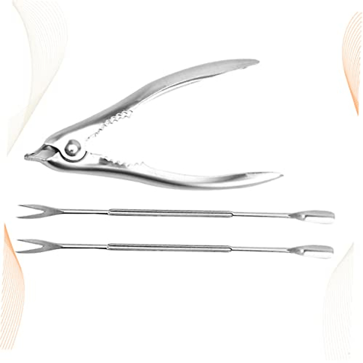 Housoutil 3pcs Brazil Nuts Crab Crackers Seafood Tool Set Cleaning Tools Lobster Opener Seafood Picks Mutitool Crab Opener Bottle Opener Chestnut Nutcracker Silver Multifunction Tool Kit