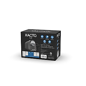 X-ACTO Pencil Sharpener, XLR Electric Pencil Sharpener, Colored Pencil Sharpener for Artists, Powerful, Compact Small Pencil Sharpener, Black, 1 Count