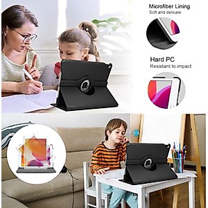 Tendmart Case Compatilbe with iPad Air 1st Generation Models A1474 A1475A1476 360 Rotating Stand with Wake Up/Sleep Function Also for 6th 5th Air2nd Generation 9.7 inch case (Black)