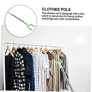 Holibanna 2pcs Clothes Pole Adjustable Hitch Metal Forks Metal Clothes Hanger Garment Hook Reach Pole Clothing Shepherd Hook Clothing Hanger Rod Home Clothes Rod Home Supplies Clothes Pole