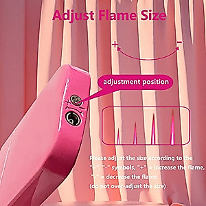 Lighter, Pink Flame Cool Lighter, Cute Pink Glitter Torch Windproof Lighter, Metal Refillable Butane Lighter, Outdoor, Indoor, Camping, BBQ, Candle, Birthday, Simple DIY Gift