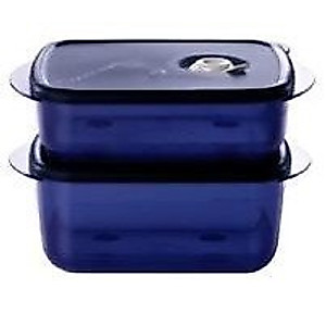 Tupperware Vent N Serve 2pc Medium Set Indigo/Mist, Blue