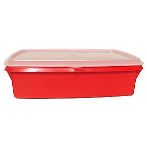 Tupperware Vintage 3 Piece Stow N Go Divided Craft Organizer with Removable Tray in Red