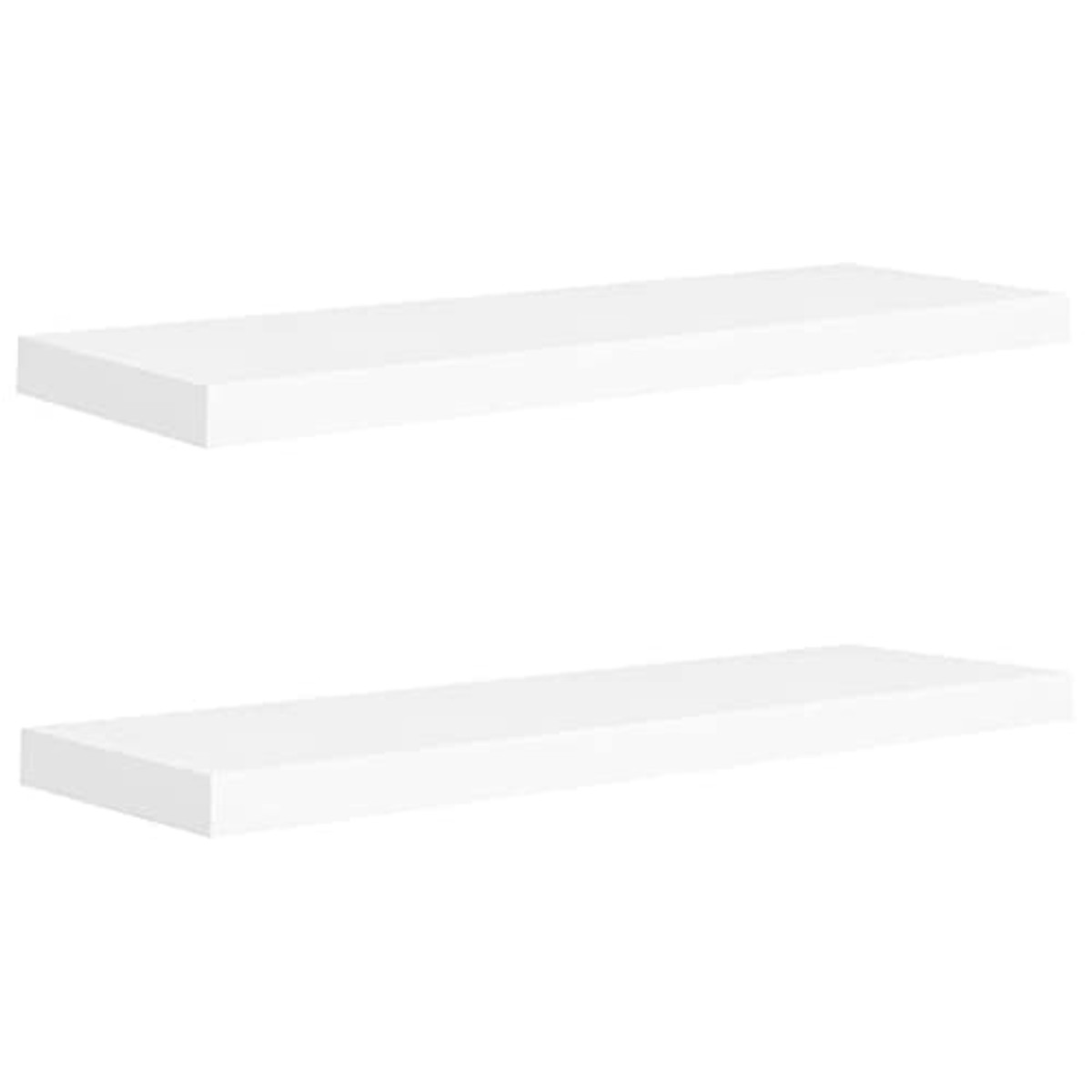 homiuse 2 Pack Floating Shelves 31.5" Wall Shelves for Bathroom Shelf Decor Floating Shelf Bracket Wall Mounted Shelves for Bedroom Hanging Shelves for Wall Storage Small Shelf White Shelves MDF
