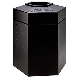 PolyTec 45 Gallon Hex Waste Container Color: Black