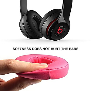 Solo2.0 Professional Soft Ear Pads Cushions Replacement Earpads Compatible with Beats Solo 2 SOLO2.0 Wired On-Ear Headphones(Pink)