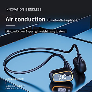 Open-Ear Air Conduction Headphones Bluetooth Wireless Earbuds with Mic, Sport Headset Bluetooth 5.3 Wireless Earphones for Workouts, Foldable/Lightweight/15Hr Playtime (90 days free replacement)