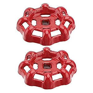 Hemoton Shutoff Valve Hand Wheel 2pcs Metal Outside Faucet Hose Bib Replacement Square Broach Round Wheel Handle 7x7cm Round Wheel Handle