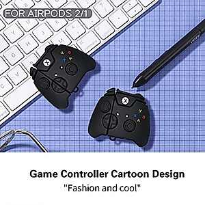 Cover for Airpods 2/1 Case, WQNIDE 6 in 1 Accessories Set Protective Airpods Cover, Unique Fashion Funny Cute 3D Cartoon Game Controller AirPod Silicone Case Cover Design for Boys Girls Men