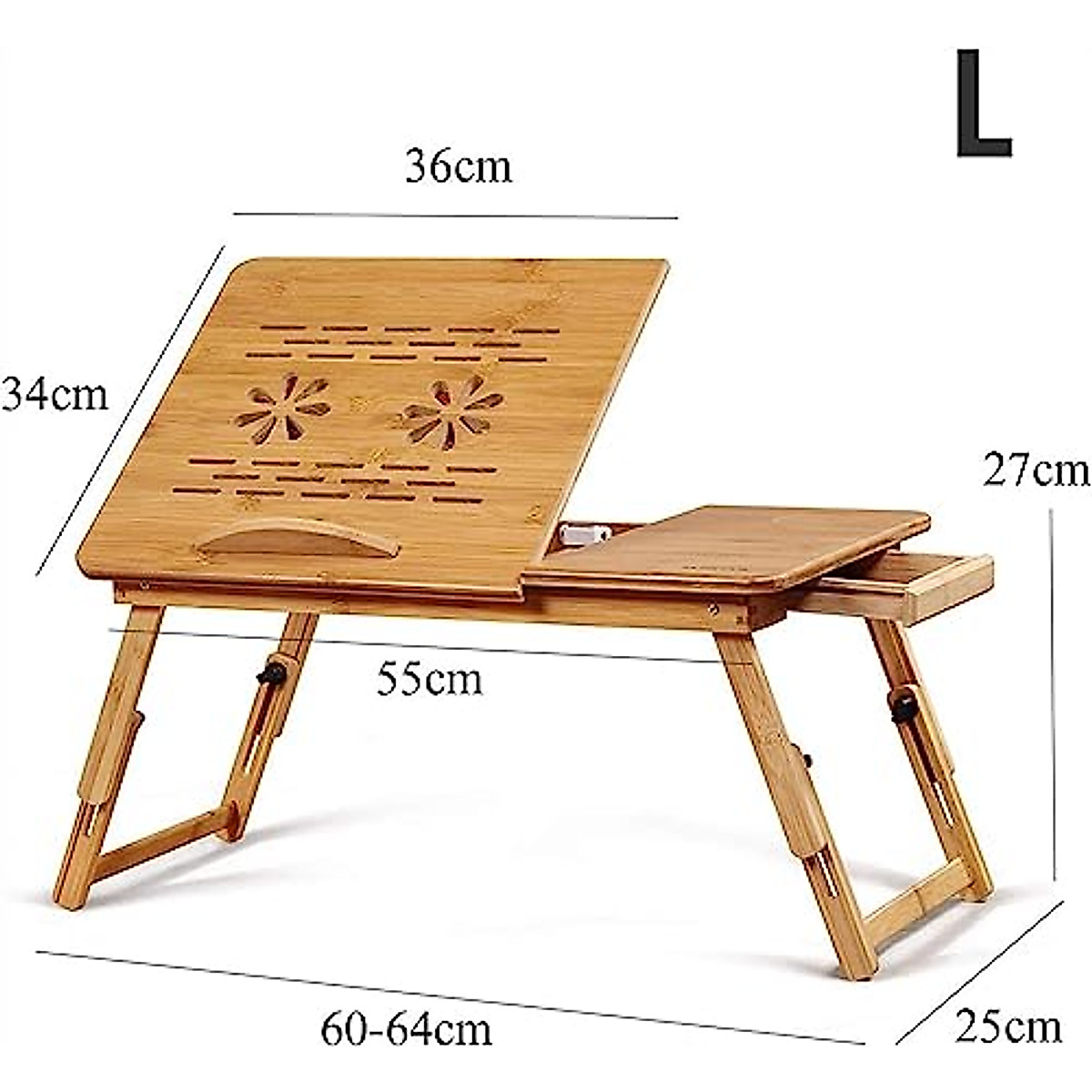 GRALES Laptop Bed Table Portable Folding Adjustable Small Table Computer Notebook Desk Bed with Drawer for Eating Breakfast Reading Foldable Computer Desk