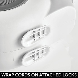 mDesign Portable Adjustable Indoor/Outdoor Retractable Clotheslines - 42ft Double Lines - Durable Hanging Plastic Reel to Air Dry Wet Clothes in Bathroom, Laundry, Patio, Balcony - 2 Pack - White