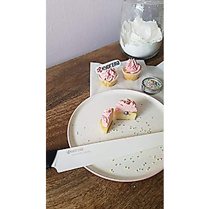 Kyocera Advanced Ceramic Revolution Series 7-inch Serrated Slicing Bread Knife, Black Handle, White Blade