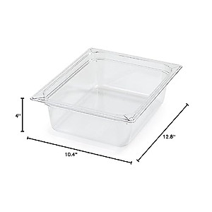 Carlisle FoodService Products 10221B07 StorPlus Half Size Food Pan, Polycarbonate, 4" Deep, Clear