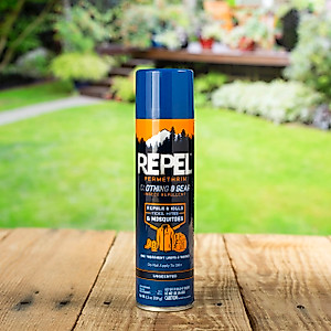Repel Permethrin Clothing & Gear Insect Repellent, Use on Outdoor Gear, Tents and Sleeping Bags, Repels Mosquitoes, Ticks, Mites, (Aerosol Spray) 6.5 fl Ounce