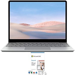 Microsoft THH-00001 Surface Laptop Go 12.4-inch Intel i5-1035G1 8GB/128GB Touchscreen, Platinum Bundle 365 Personal