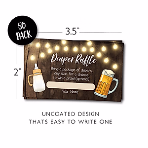 Your Main Event Prints Baby Brewing Beer Bottle Baby Shower Diaper Raffle Card, Neutral Diaper Raffle Ticket, 50 Count