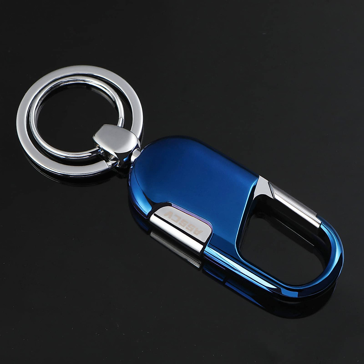 ASSCV Car Keys Keychain, Heavy Duty Keychains,Car Key Fob Accessory For Men and Women,With Elegant Metal Box (Blue)