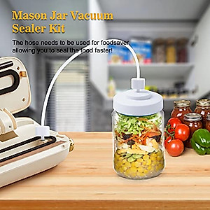 Jar Vacuum Sealer and Accessory Hose Kit Compatible with Foodsaver Vacuum Sealer, Vacuum Sealer for Jars Attachment Vacuum Sealer for Wide Mouth & Regular Mouth Jars