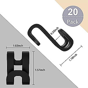 DTOWER Clothes Hanger Connector Hooks Resin Closet T-Shirt Belt Tie Hat Scarf Cascading Space Saving Clip Portable Bedroom Kit, 20Pcs