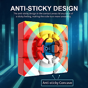 UUWEI 3x3x3 Speed Cube,Stickerless Magic Cube, Smooth Turning Puzzle Box with Anti-Sticky Design, The Most Educational Toy to Effectively Improve Your Child's Concentration and responsiveness