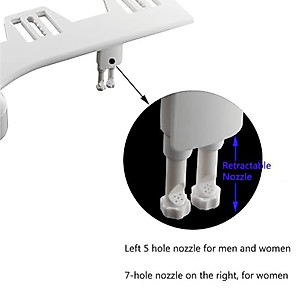 EOLTMESS Toilet Seat Bidet with Self Cleaning Dual Nozzle, Bidet Attachment for Toilet Seat Hot&Cold Dual Nozzle Cleaning with Feminine Wash & Rear Wash, Adjustable Pressure Switch(3/8)