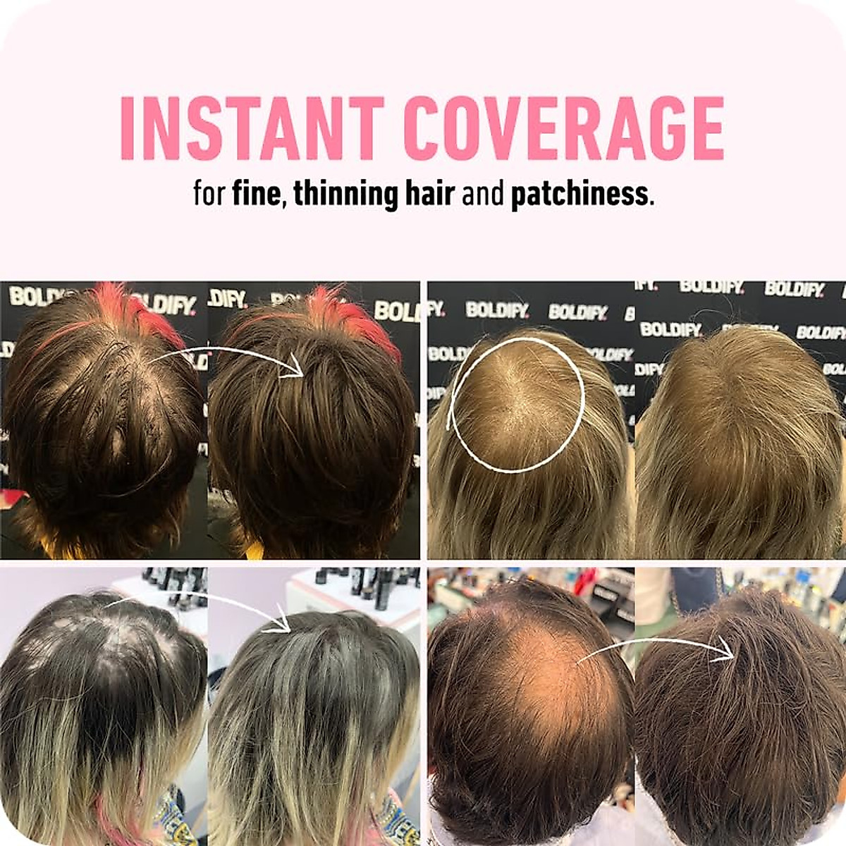 BOLDIFY Hair Fibers (28g) - Fill In Thinning and Fine Hair for an Instantly Fuller, Thicker Look - 14 Shades for Women & Men - Dark Brown