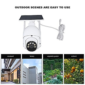 Solar Powered 1080P Security Camera 355° Pan Tilt AI Human Detection 2 Way Talk Extended Battery Life for Yard Factory Orchard Night Security Camera