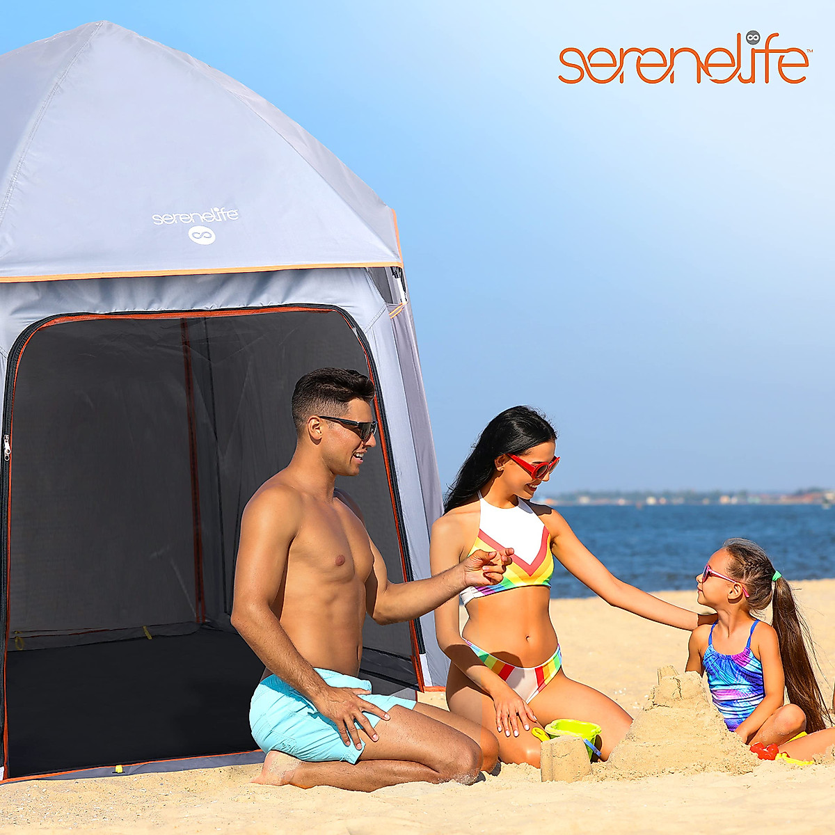 Serenelife ON-The GO Baby and Toddler Pack and Play - playpen - Play Yard Compact, Portable, Lightweight, Foldable- Indoor and Outdoor, w/Canopy, 5 Panel Mattress, Travel Bag (Blue): Baby