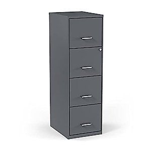 STAPLES 2806663 4-Drawer Vertical File Cabinet Charcoal Letter 18-Inch D (52148)