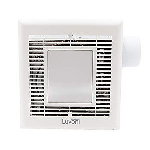 Maxxima Luvoni 80 CFM Bathroom Exhaust and Ventilation Fan - 3000K Warm White 600 Lumen LED Light, Quiet 1.5 Sones Operation, White Grill Ceiling Fan
