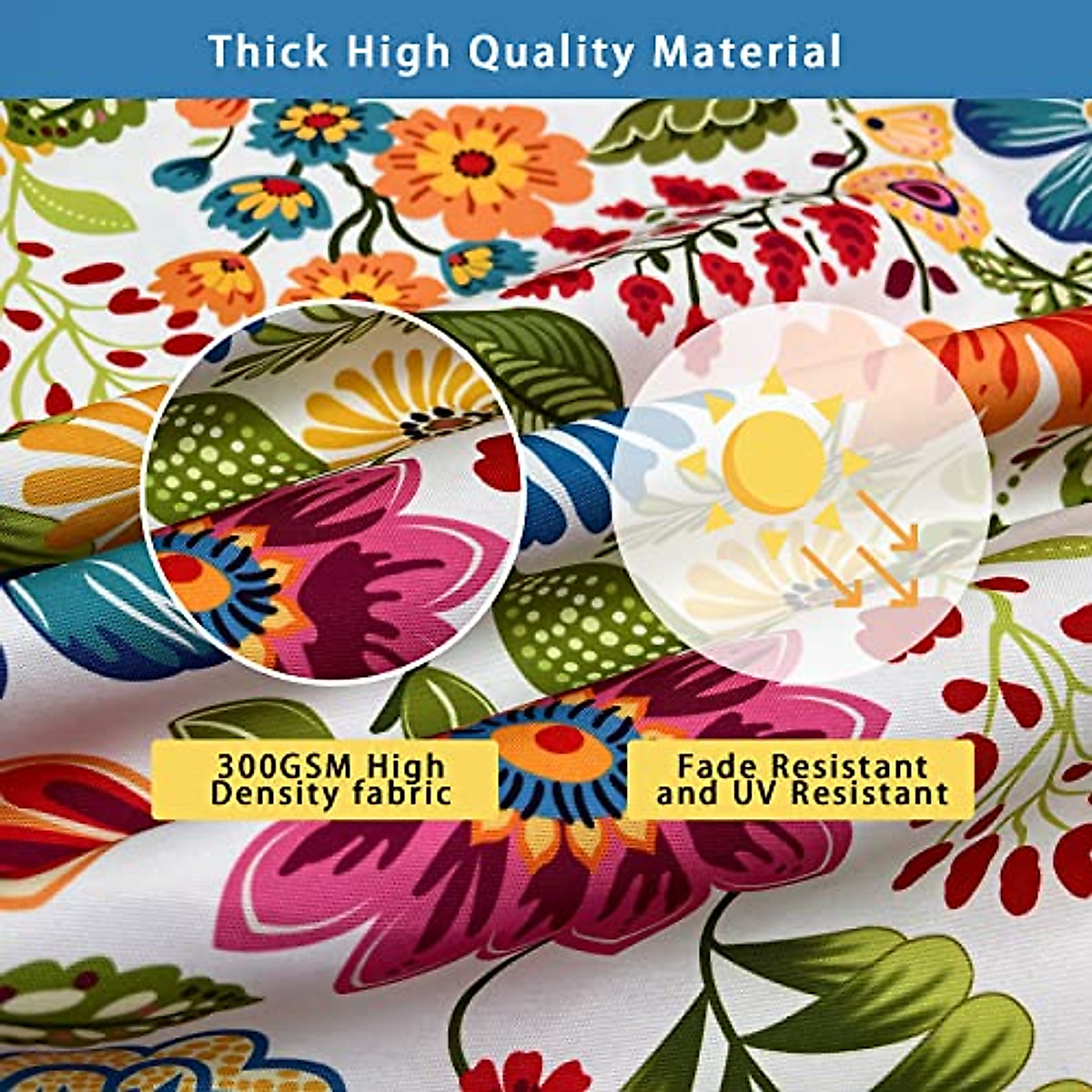 idee-home Outdoor Patio Chair Cushions Set of 2, Outdoor Chair Cushions for Patio Furniture, Replacement Seat Cushions 24x24 Waterproof