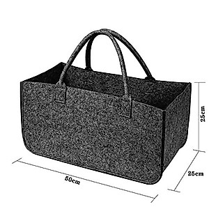 GUOZI Storage Basket, [2 Pack] Collapsible Felt Storage Bins with Handles, Large Laundry Basket Storage Solution for Office Nursery Wardrobe Bookshelf Bedroom Keepsake Toys etc.