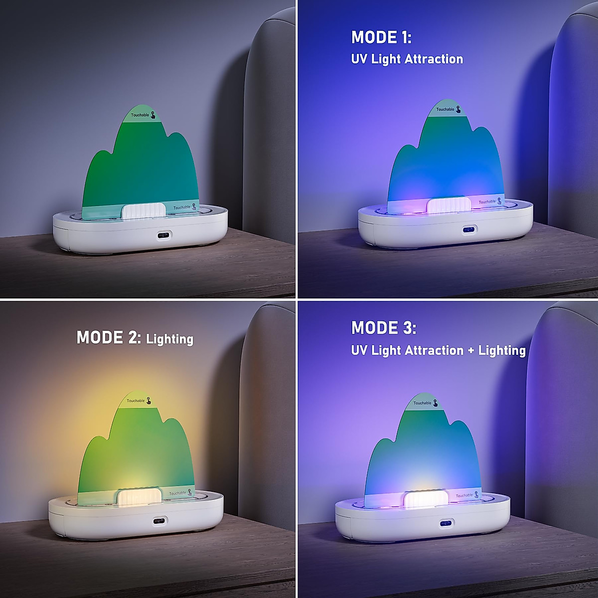 CritterTec Fly Traps, Rechargeable Battery Operated Flying Insect Trap for Indoor and Outdoor Use, 2 Pack Gnat Killer Traps with Customizable Bait and 10 Sticky Boards