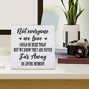 Wedding Sign Remembrance in Loving Memory Wood Plaque Tabletop Sign We Know You Would Be Here Today Sign Decorative Desk Wall Decor 6.2 X 6.2 Inches