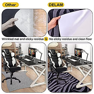 DELAM Office Chair Mat for Hardwood Floor & Tile Floor, Under Desk Chair Mats for Rolling Chair, Computer Chair Mat for Gaming, Large Anti-Slip Floor Protector Rug, Not for Carpet, 47"x35", Pattern