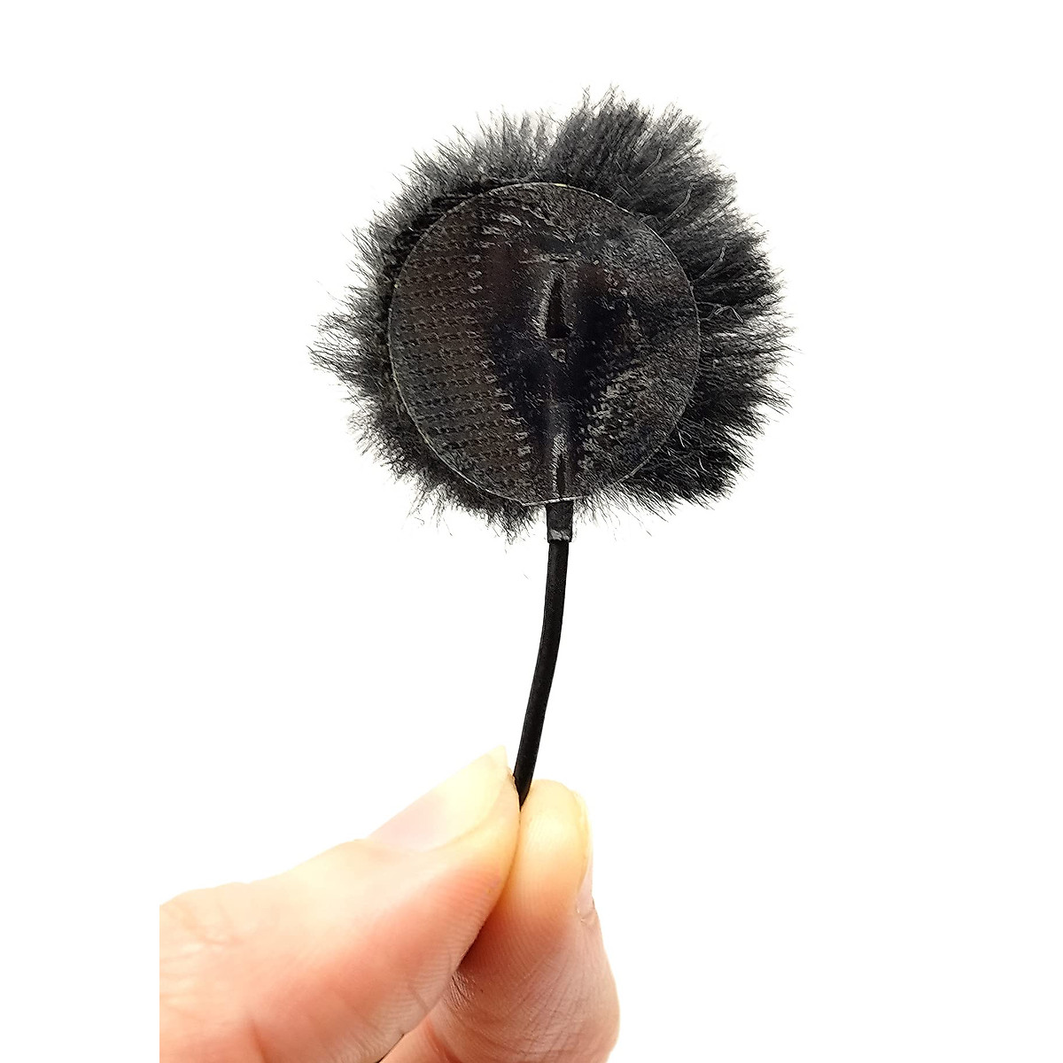 URSA Fur Circles - Mini Windshields for Lavalier/Lapel Microphones. Reduce Wind Noise & Clothing Rustle. Compatible with Sennheiser, RODE, Sanken, Tascam & More (9x Circles + 30x Stickies, Black)