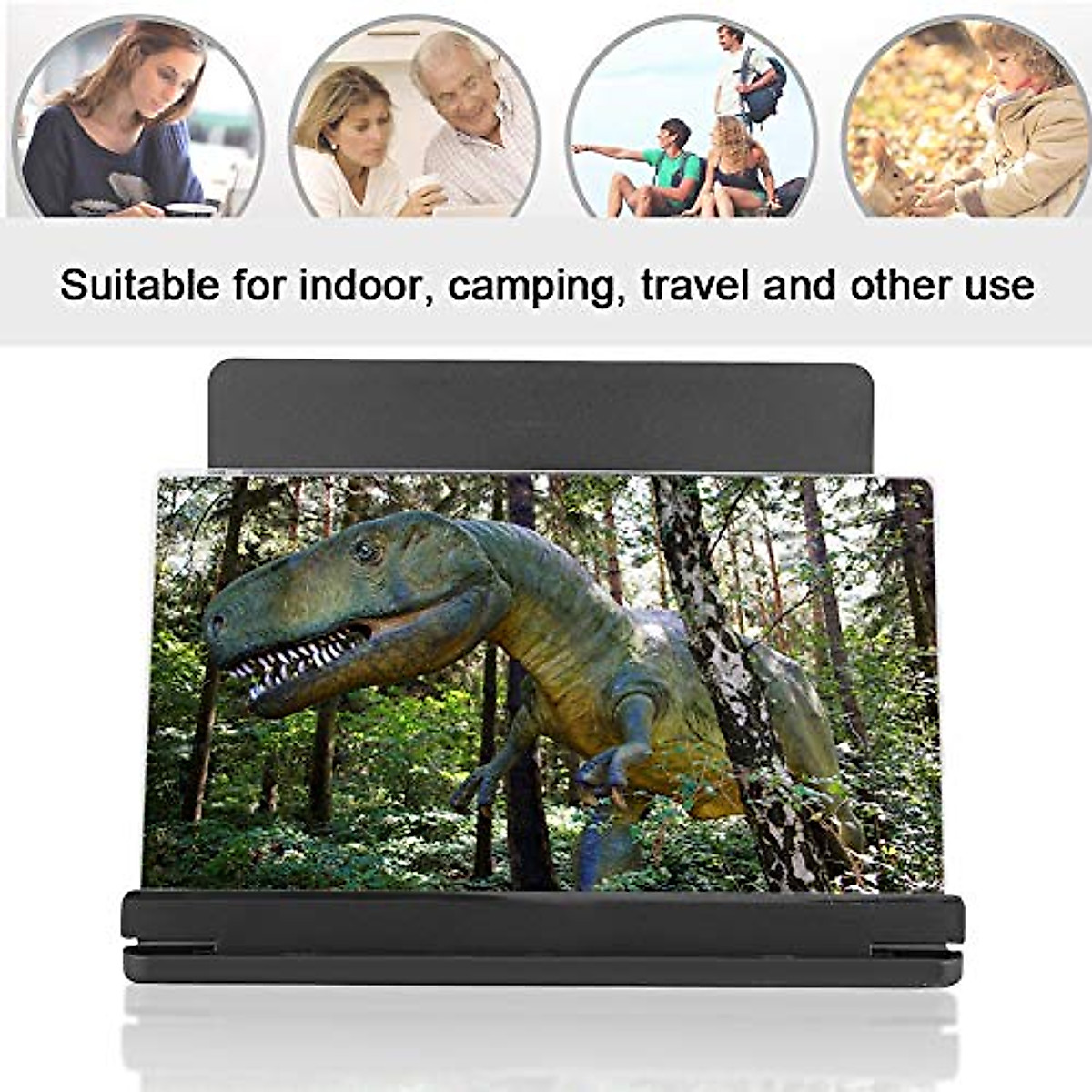 EBTOOLS Phone Screen Magnifier, 12In HD Video Amplifier Cell Phone Stand, Suitable for Indoor, Camping, Travel