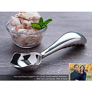 Stainless Steel Ice Cream Scoop by Midnight Scoop - Ergonomic Ice Cream Scooper for Hard Ice Cream - Dishwasher Safe Ice Cream Spade