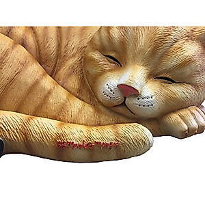 By Mark & Margot - Outdoor Garden Gnomes Picnic Sleeping Cat Statue - Beautiful Funny Novelty Gift (One Size, Blue)