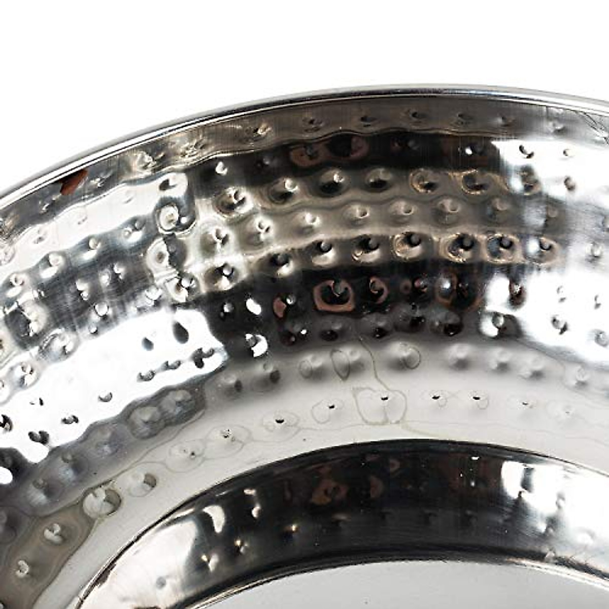 Salad Bowl and Serving Utensils - Hammered Detailing - Stainless Steel - Luxurious Serving Bowls By Colleta Home (12" Hammered Salad Bowl)