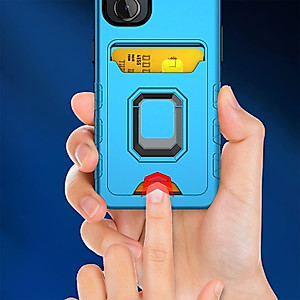 Military Grade Tough Case for OnePlus Nord N20 5G 6.43" 2022, Rugged Case Hybrid Bumper Cover Case with Built-in Kickstand Credit Card Holder Slot for OnePlus Nord N20 5G 6.43" 2022