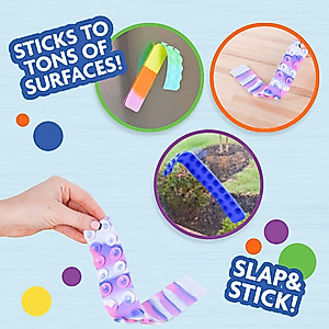 Sunny Days Entertainment Squid Pop Bands Fidget - 2 Pc Suction Cup Sensory Toy | 10 Inches Long with Satisfying Pop | Receive 1 Pack of 2 | Colors and Styles May Vary