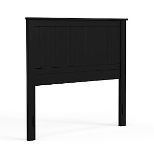Glenwillow Home Wainscott Wood Panel Headboard in Black - Full Size