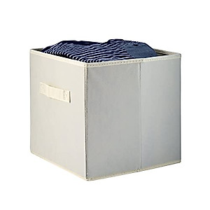 (8 PACK) Foldable storage boxes - Cube Basket storage bins - Beige collapsible