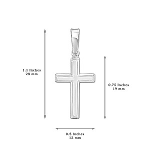 Inspired By My Girls Womens Sterling Silver Cross Pendant with Figaro Chain Necklace Faith Keepsake Card Gift - 060-18