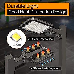 DEMILARE LED Parking Lot Lights Adjustable Arm Mount, Quick Installation Dusk to Dawn Street Area Light, 5000K Shoebox Light IP65 Waterproof, Commercial Lighting for Parking Lot, Gym, Driveways